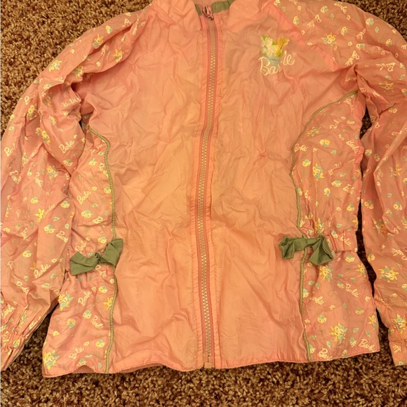 Barbie | Jackets & Coats | Barbie Pink Raincoat With Floral Embroidery ...